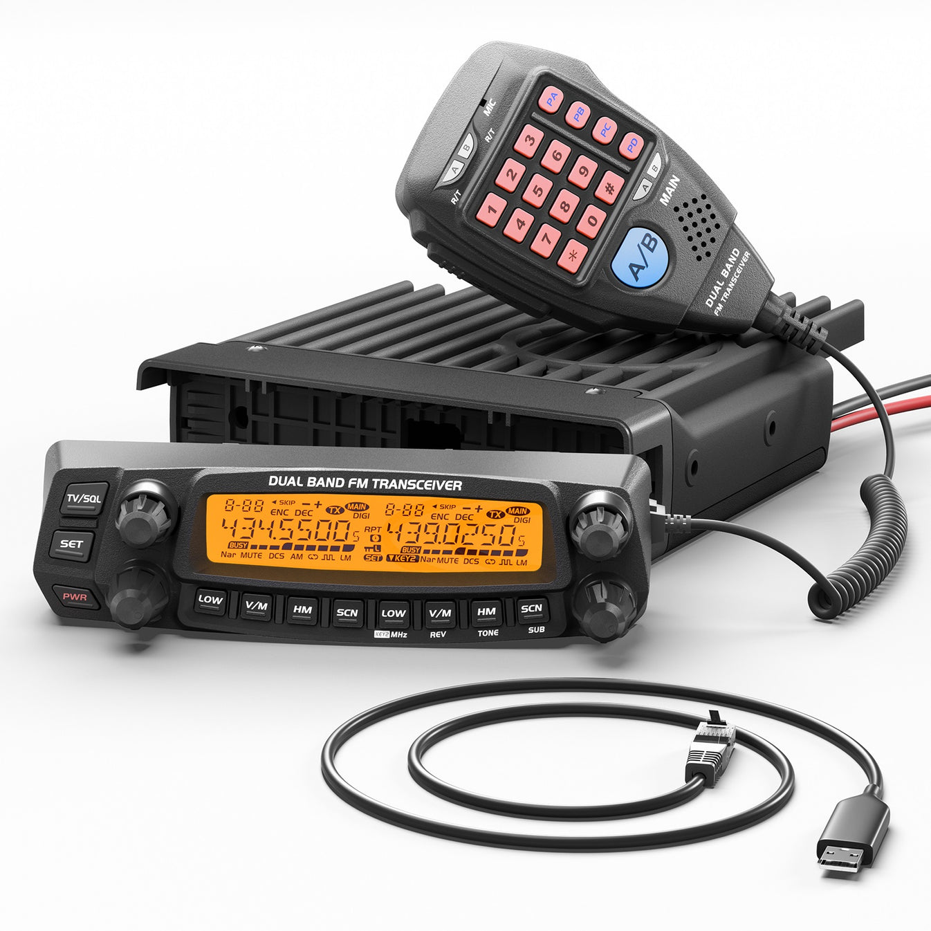 Radioddity DB50 Dual Band Mobile Radio | 50W | Large LCD Display | Mul