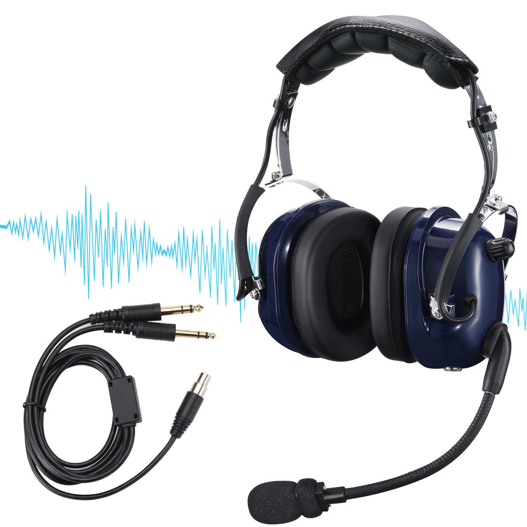 Radioddity AH200 General Aviation Headset | 24dB Noise Reduction ...