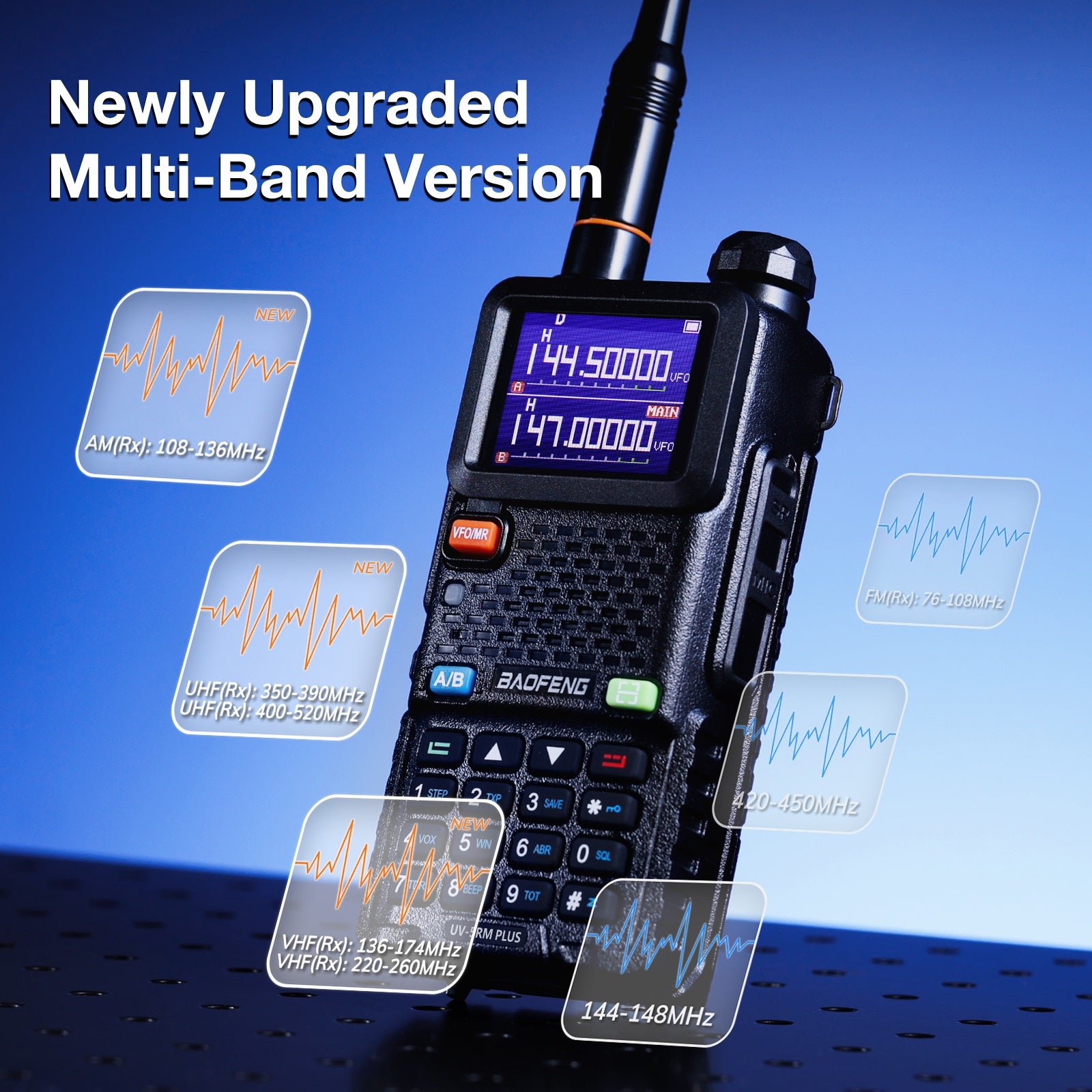 Baofeng UV-5RM Plus | Multi-Band | Airband | 10W | NOAA | 2500mAh Batt ...
