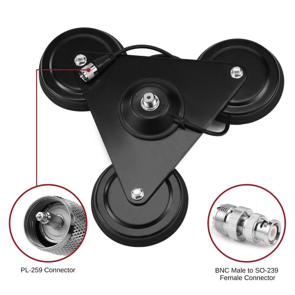 Radioddity M916 Heavy Duty Antenna Magnet Mount | SO-239 Connection