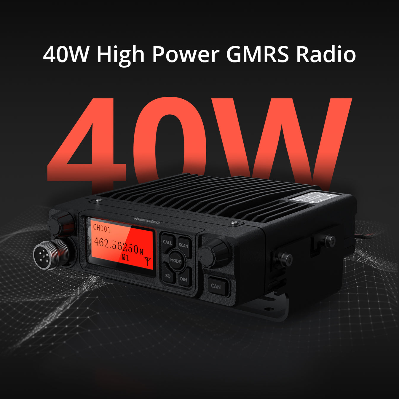 Radioddity DB40-G GMRS Mobile Radio | 40W | Repeater Capable | 199 Cha