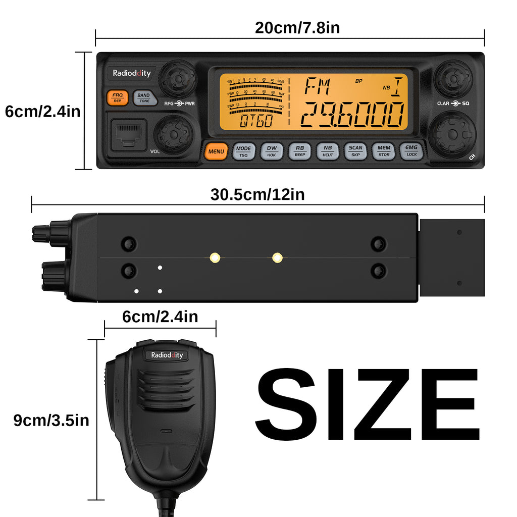 Radioddity QT60 10 Meter Radio | Max 60W | FM AM SSB PA | TX & RX Nois