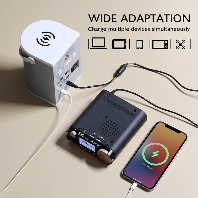 Xiegu DH100 Portable Power Station | 100W 88.8Wh | Wireless Charging ...