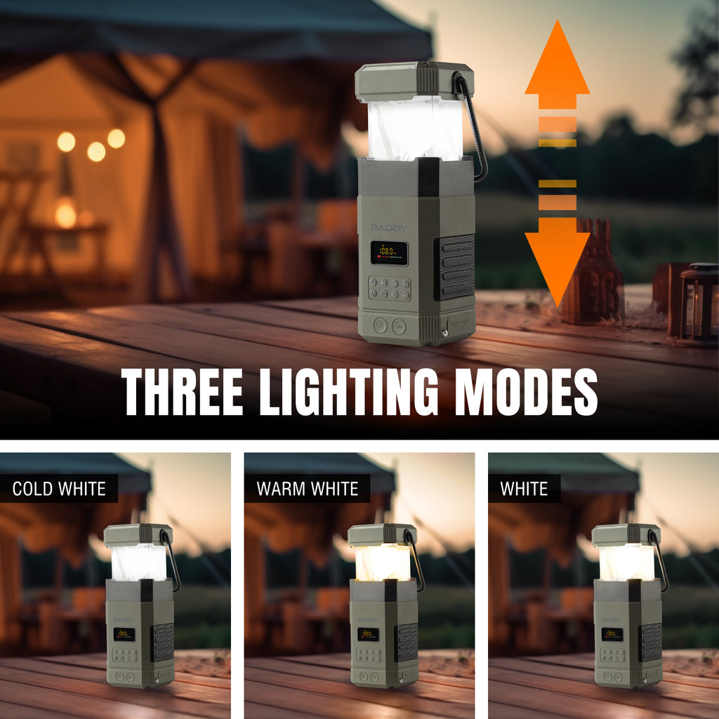 Raddy SL10 Emergency Radio | 10000mAh Hand Crank Solar Camping Lantern ...