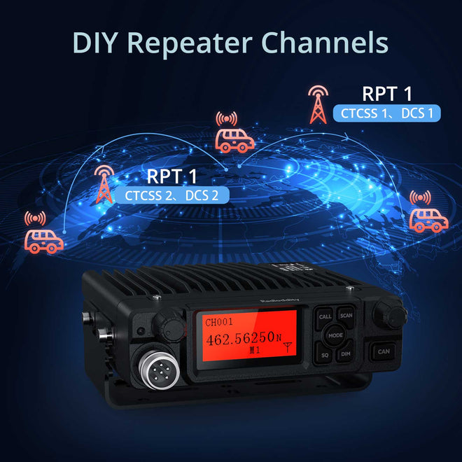 Radioddity DB40-G GMRS Mobile Radio | 40W | Repeater Capable | 199 ...
