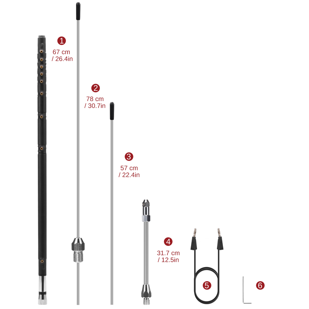 Radioddity HF-008 Portable Telescopic Antenna | VHF/HF(6M-80M) | 3.5 ...