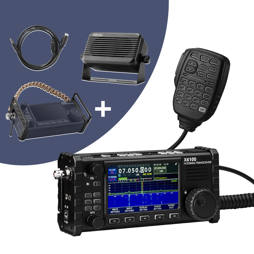 Xiegu X6100 HF Transceiver | Full Mode SDR | ATU | Battery | SWR Meter ...