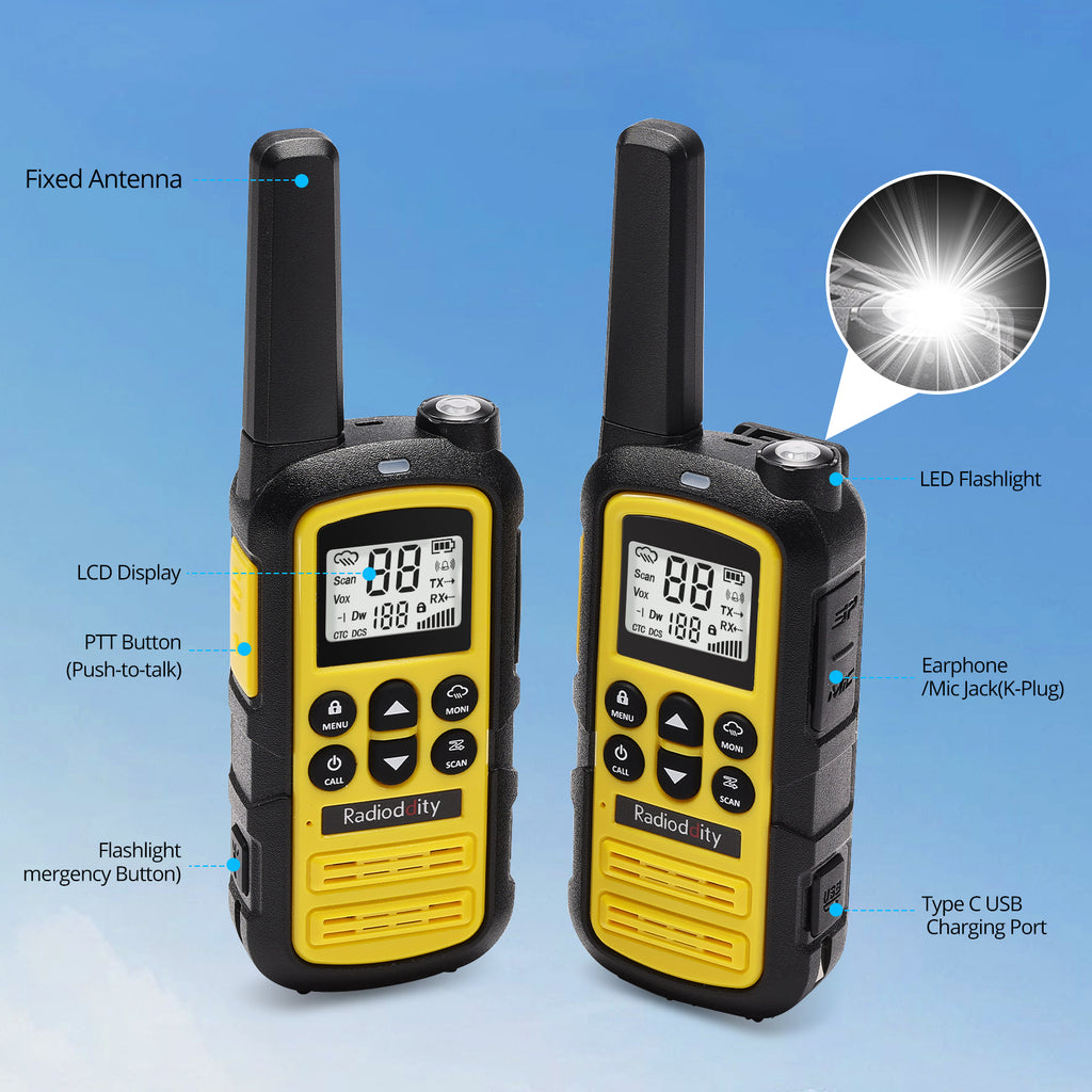 Radioddity PR-T6 PMR Radio | License-free | USB-C Charging | Dual Watc