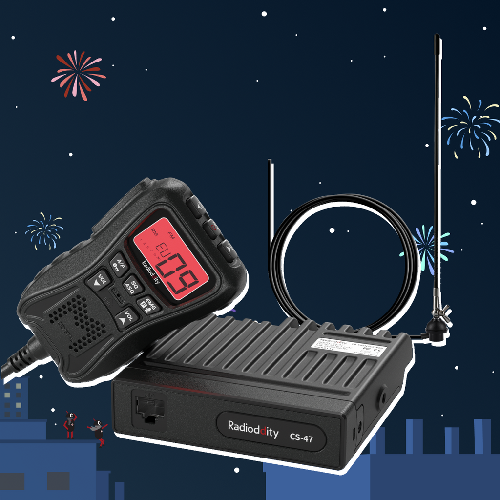 Radioddity CS-47 One Hander CB Radio | LCD Mic with Built-in Speaker ...