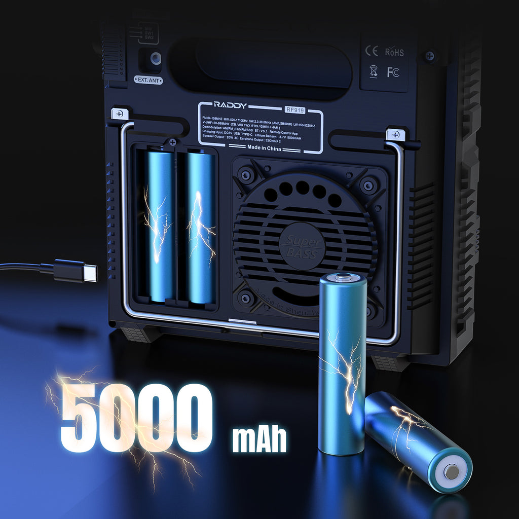 Raddy RF919 Shortwave Radio | Full Band Receiver with SSB | 20W Blueto ...