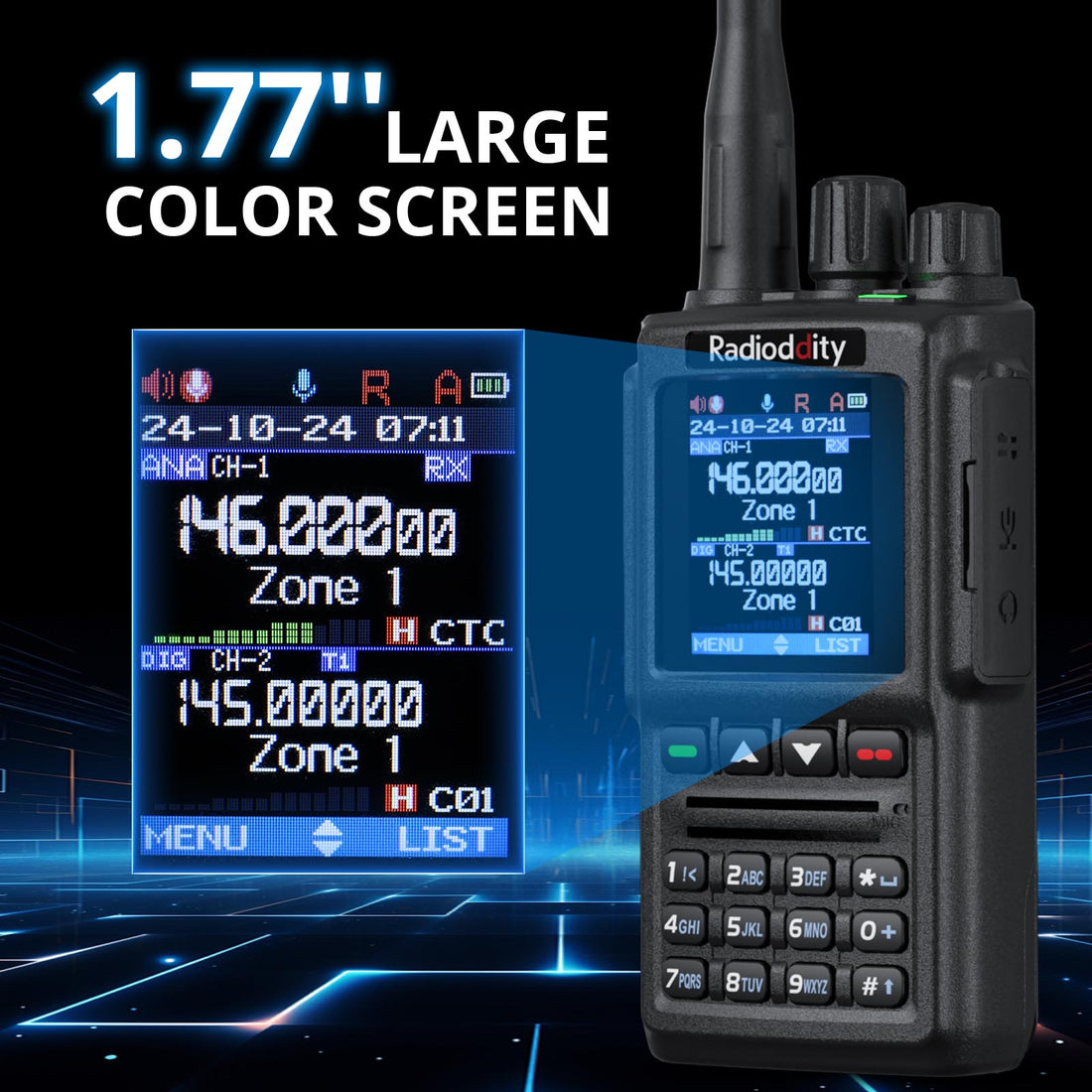 Radioddity GD-168 DMR | 5W | Dual Band| Satellite Communicate | Noise