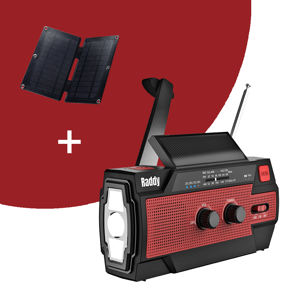 Raddy SW3 Emergency Radio Hand Crank Solar-Powered Survival Radio ...