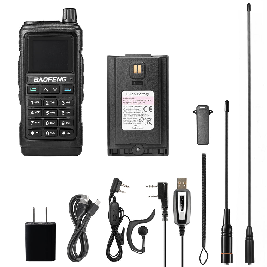 Baofeng UV-17R PLUS | Multi-Band | Airband | 5W | NOAA | Wireless Freq ...
