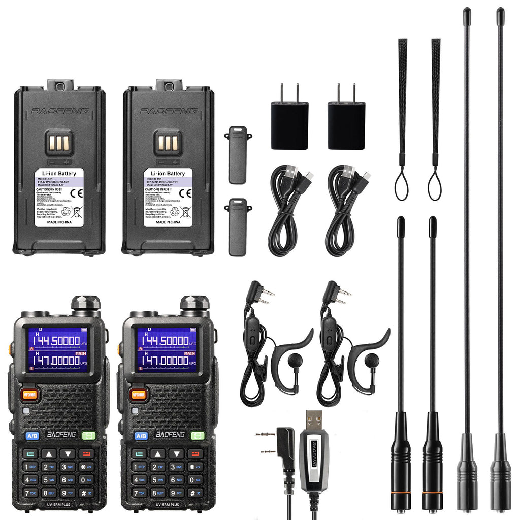 Baofeng UV-5RM Plus | Multi-Band | Airband | 8W | NOAA | 2500mAh Batte– Radioddity