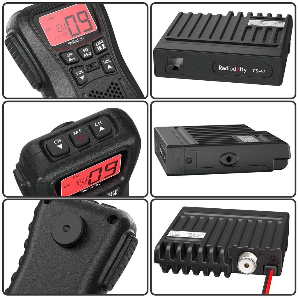 Radioddity CS-47 One Hander CB Radio | LCD Mic with Built-in Speaker ...