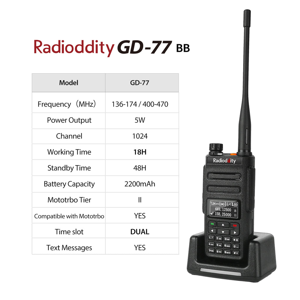 GD-77 Dual Band DMR (Inverted Display)– Radioddity