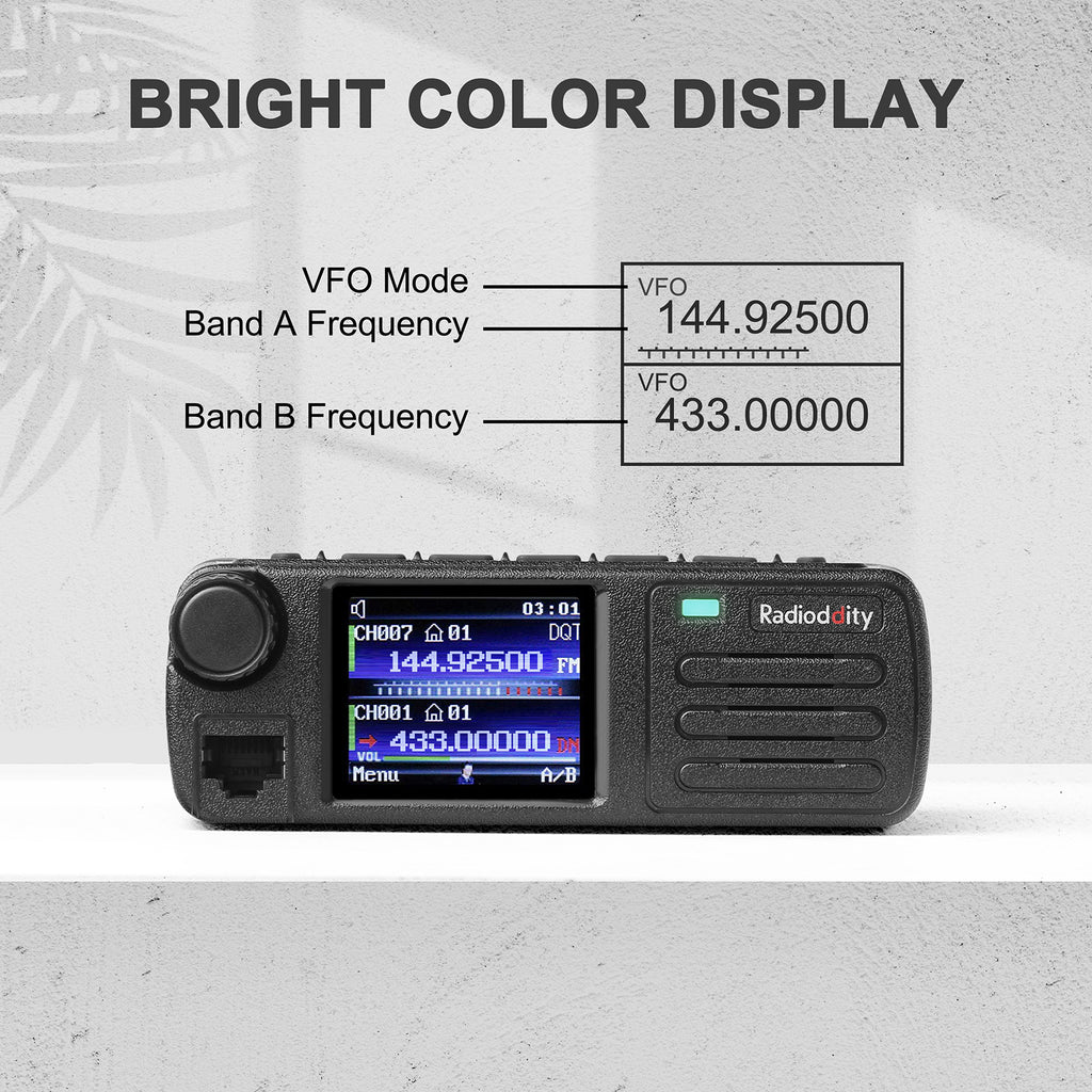 Radioddity DB25-D Mini MRD Mobile Radio | 300K Contacts 20W GPS APRS