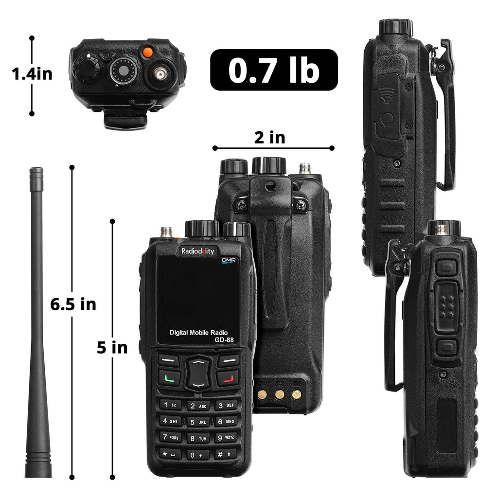 Radioddity GD-88 DMR Radio 7W VHF UHF GPS APRS Cross-band Repeat 300K