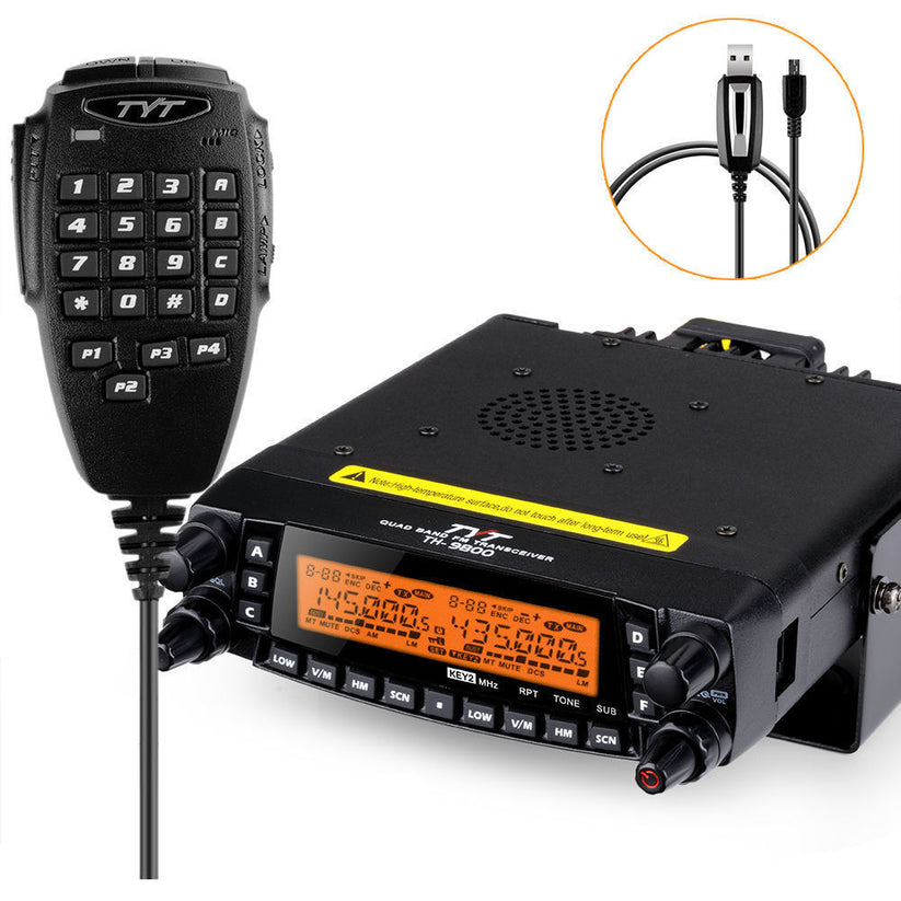TYT TH-9800 Plus Quad Band Mobile Radio + Programming Cable – Radioddity